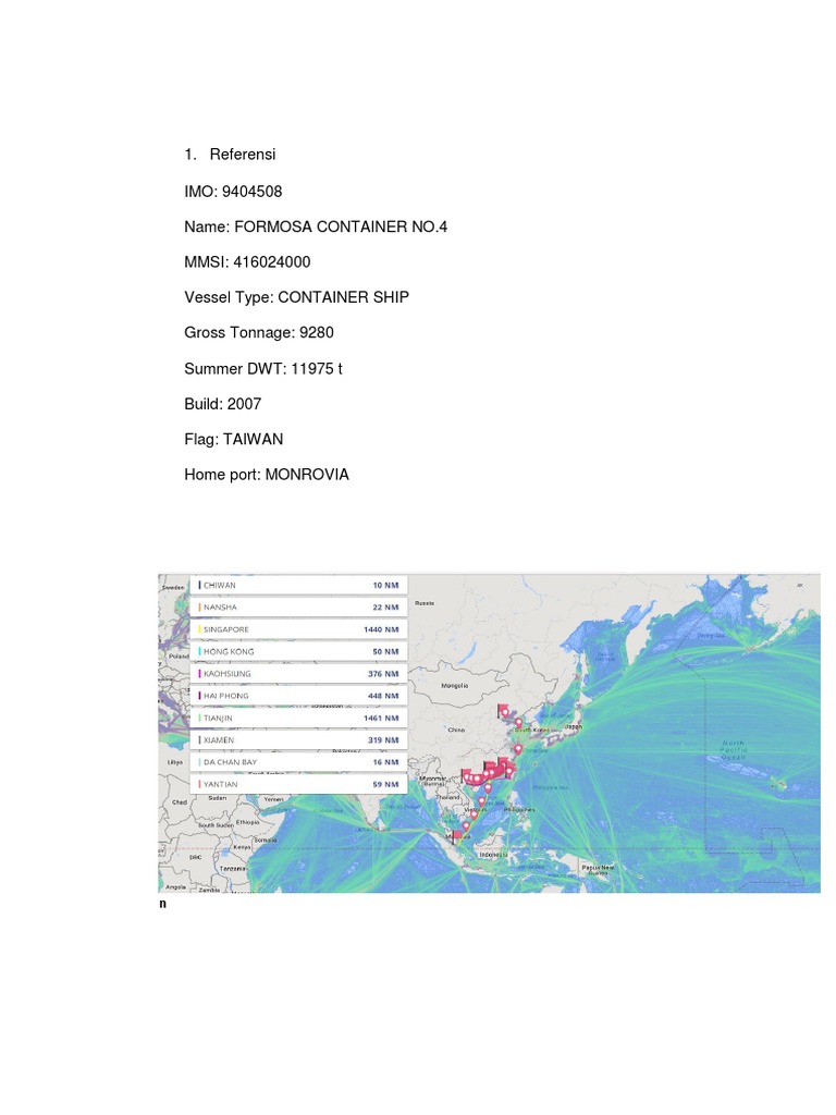 Gross Tonnage of Formosa Container No.4 | PDF