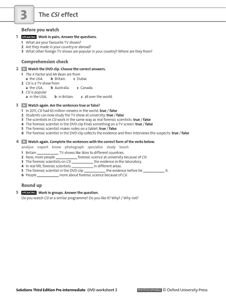 Unit 3 The CSI Effect PDF | PDF | Forensic Science | Question