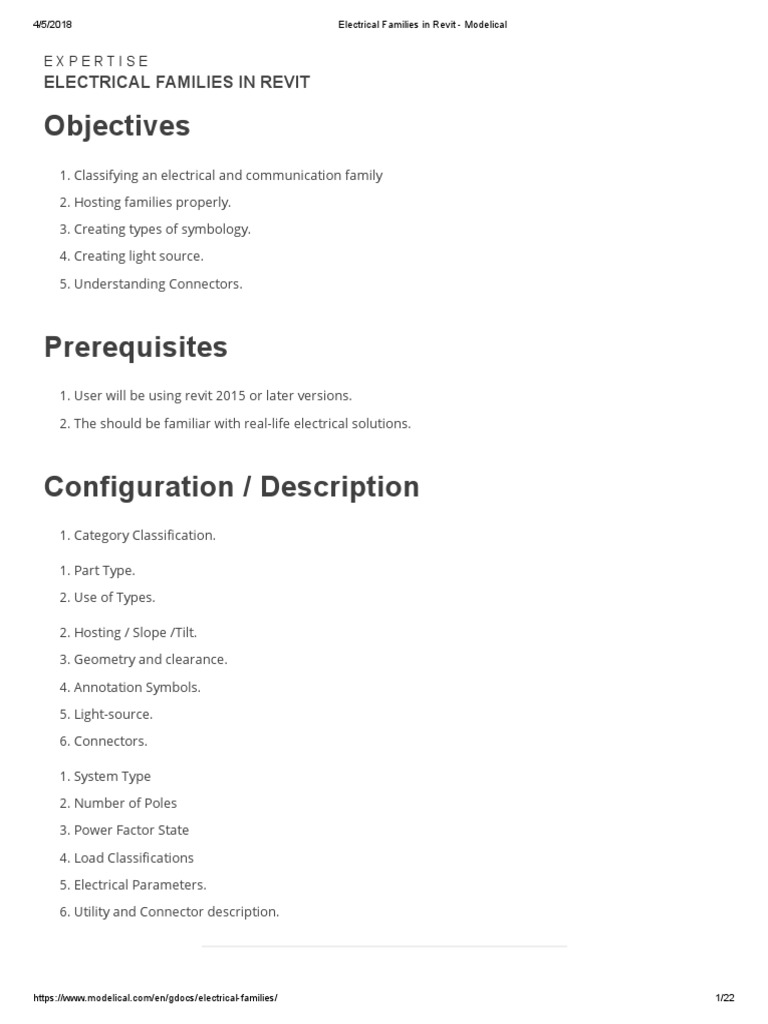 Revit Electrical Families Overview | PDF | Autodesk Revit | Lighting