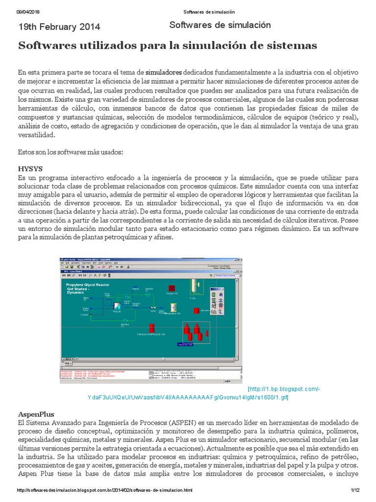 Softwares de Simulación | PDF | Simulación | Software