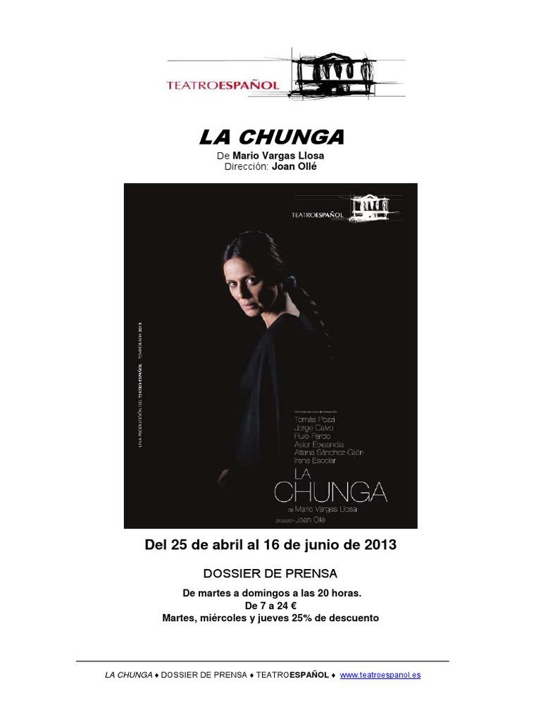 Dossier La Chunga | PDF | Novelas | Teatro