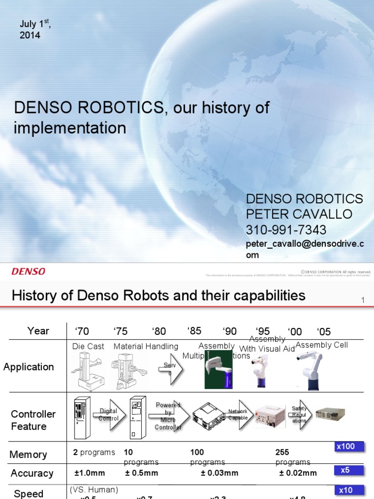 DENSO Robotics: Automation History | PDF | Automation | Robot