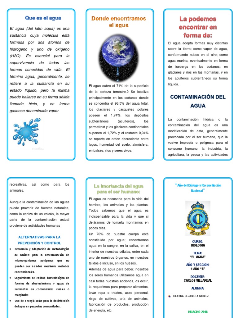 Triptico Del Agua 2018 | PDF | Materiales transparentes | Agua