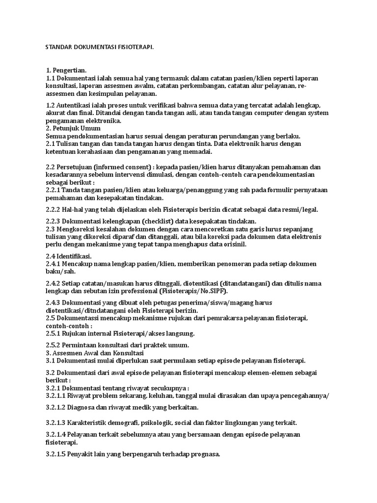 Dokumen - Tips - Standar Dokumentasi Fisioterapi | PDF