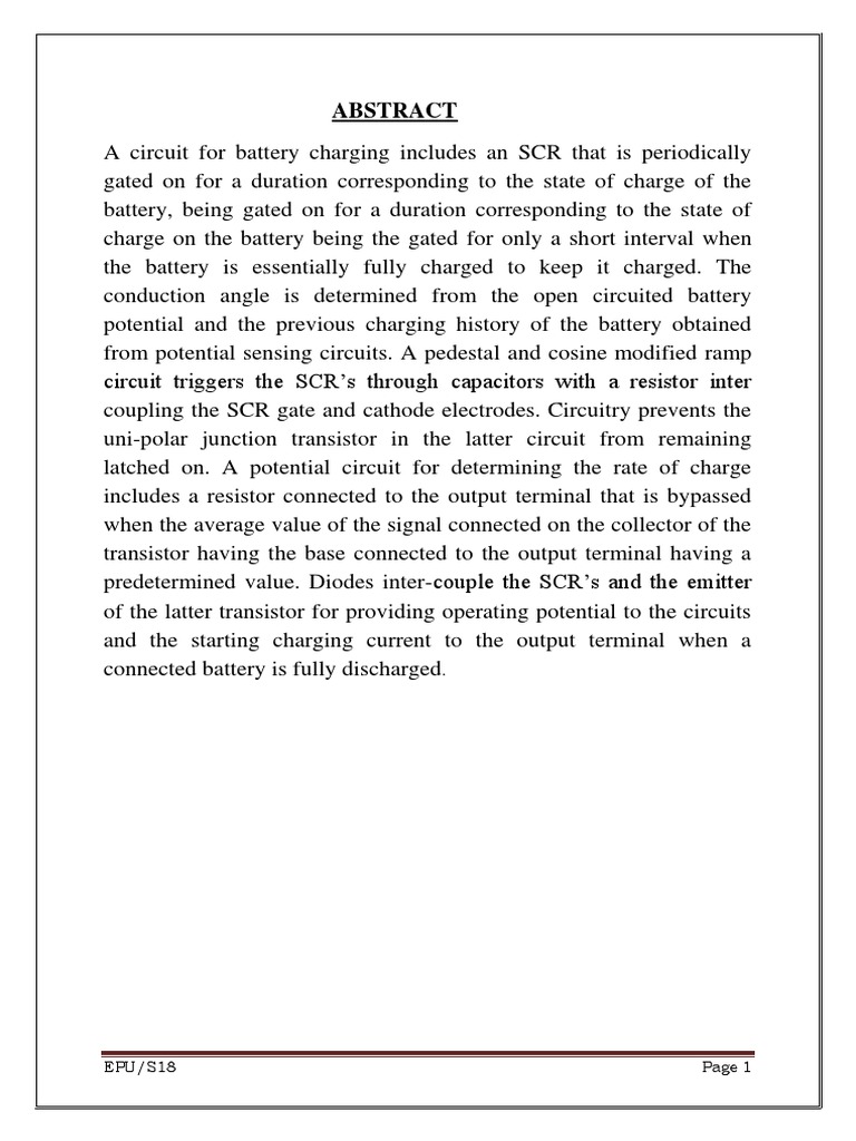 Battery Charger Circuit Using SCR | PDF | Battery Charger | Electrical ...