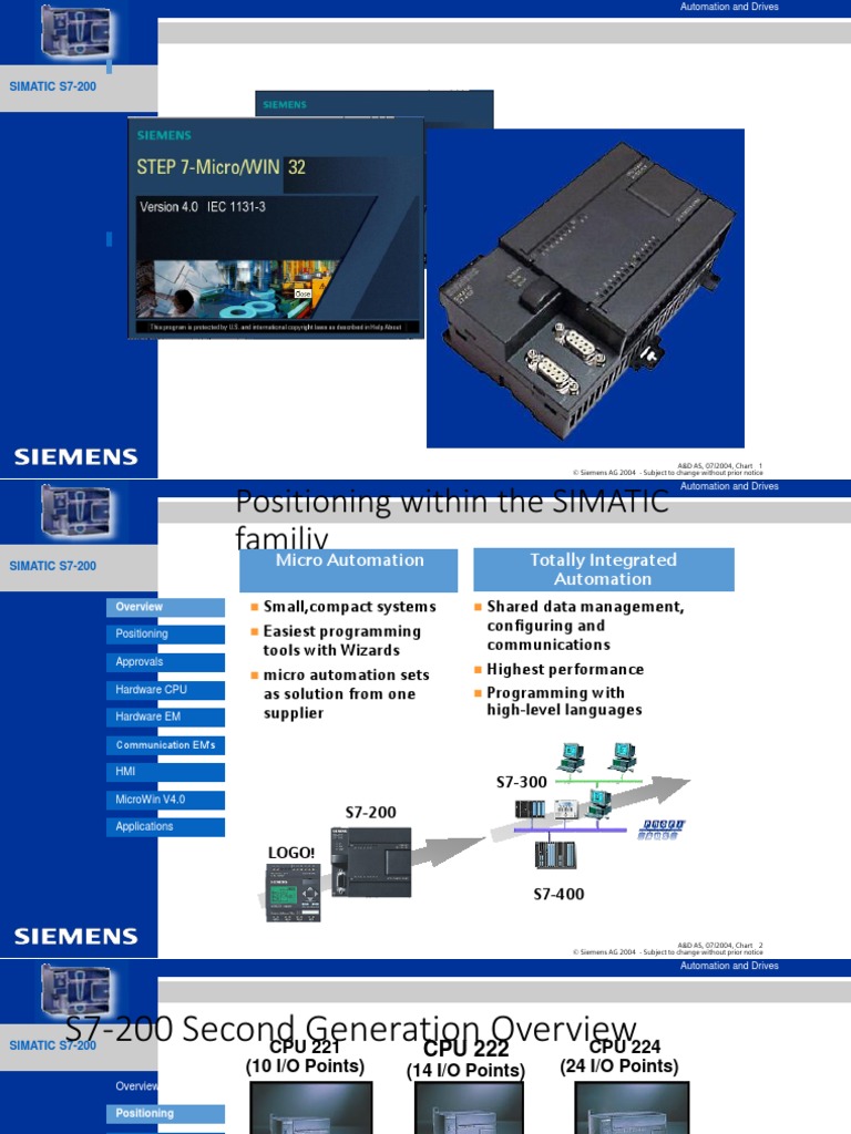 Simatic S7-200 | PDF | Input/Output | Automation