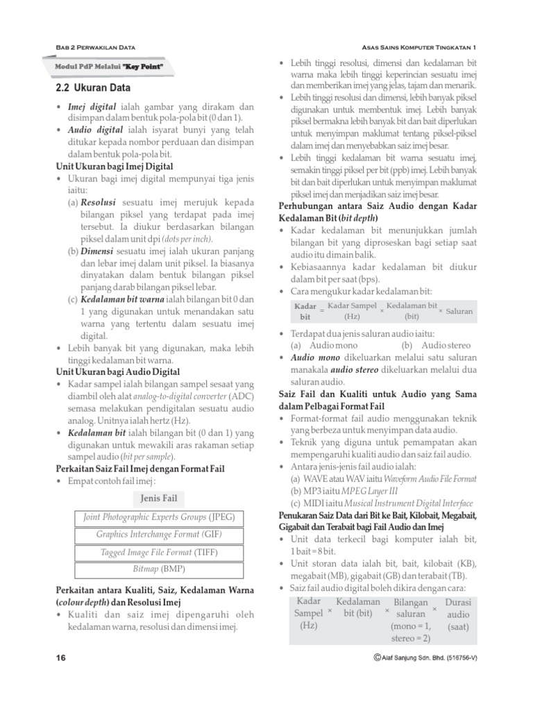 Nota Ukuran Data | PDF