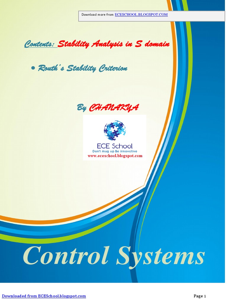Control Systems: Stability Analysis in S Domain | PDF