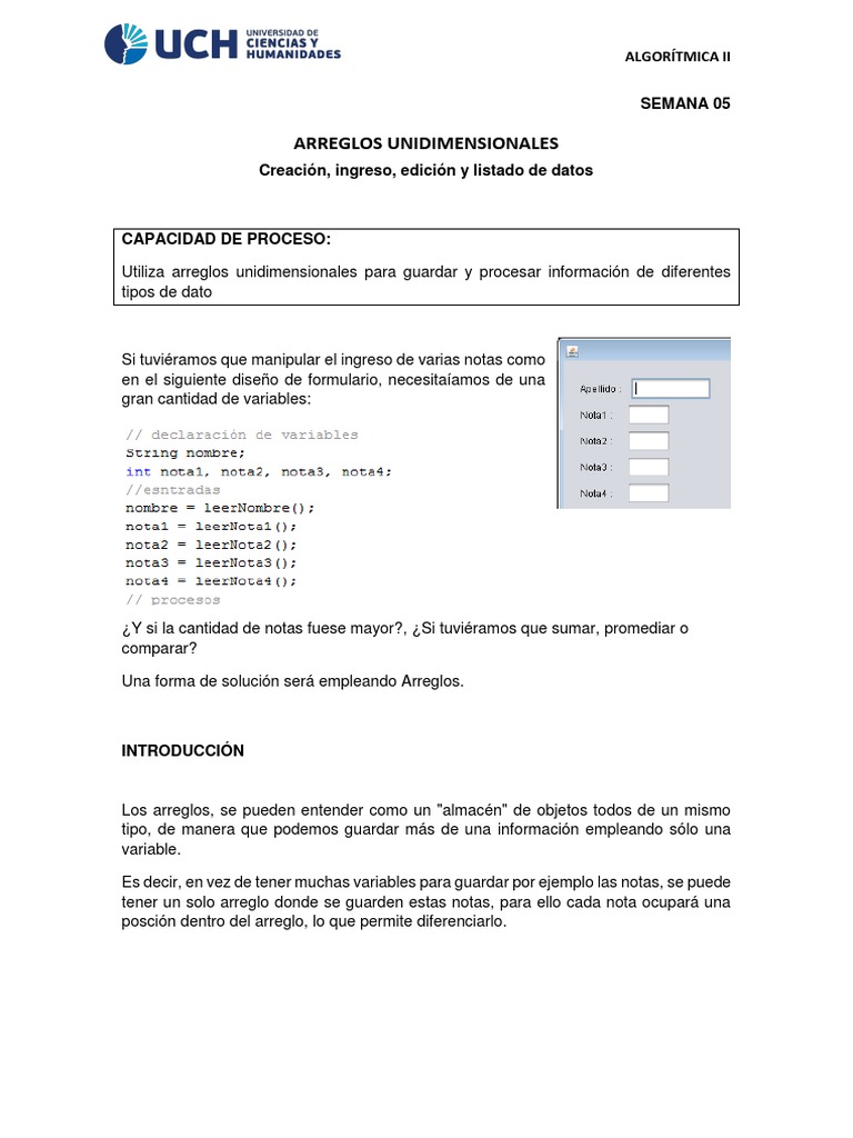Arreglos Unidimensionales | PDF | Estructura de datos de matriz | Áreas ...