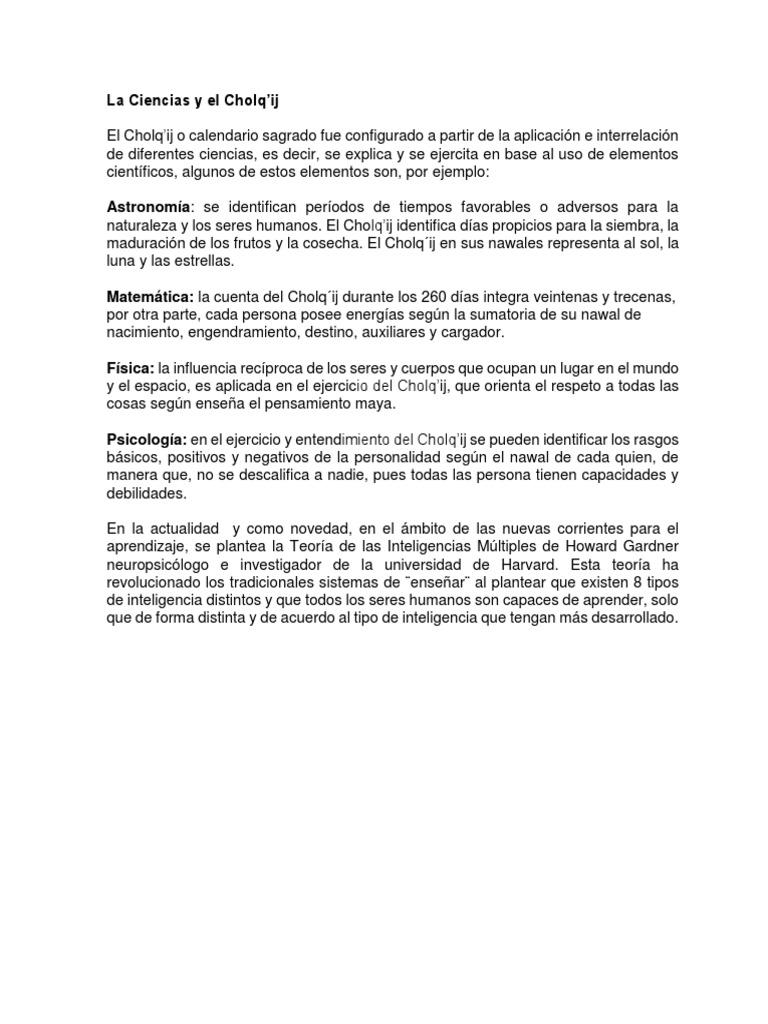 La Ciencias y El Cholq | PDF | Filosofía | Ciencia y matemáticas