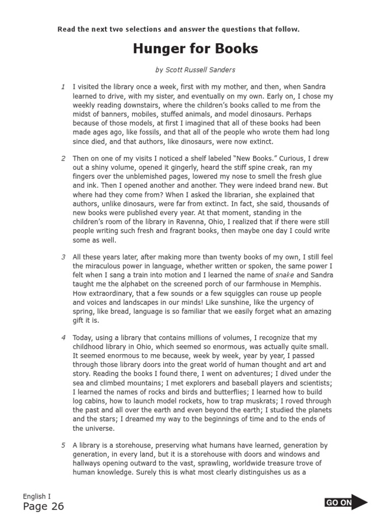 Staar English I Released 2017 | PDF | Books | Libraries