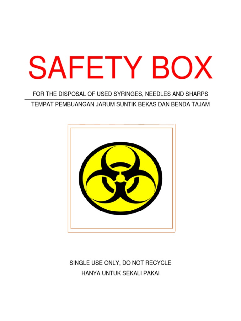 Safety Box: For The Disposal of Used Syringes, Needles and Sharps ...