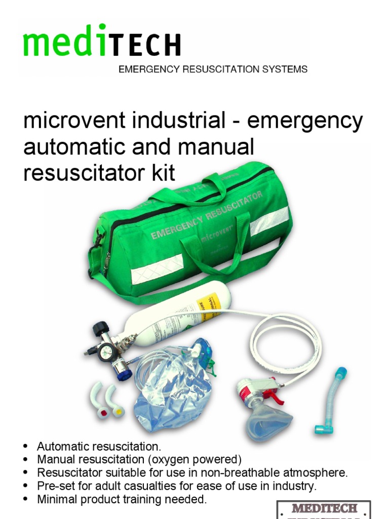 Microvent Industrial - Emergency Automatic and Manual Resuscitator Kit ...