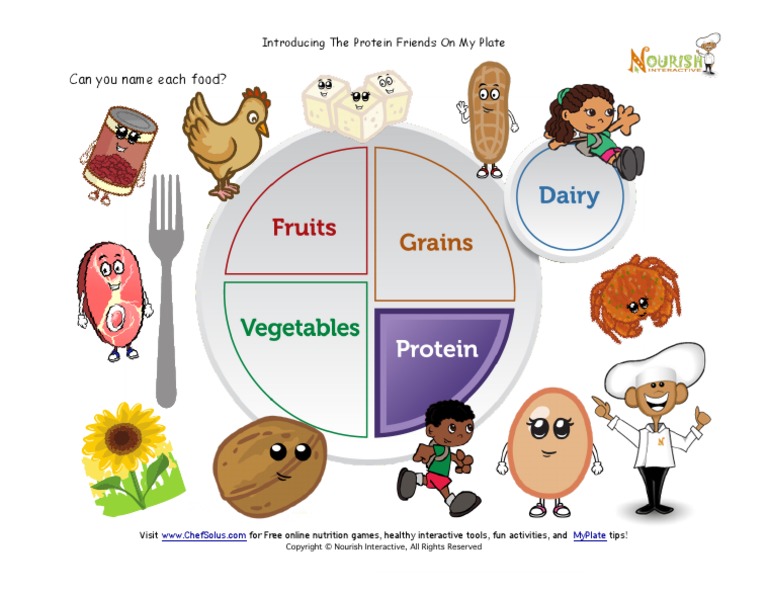 Myplate Healthy Protein Foods Activity Page | PDF | Wellness | Lifestyle