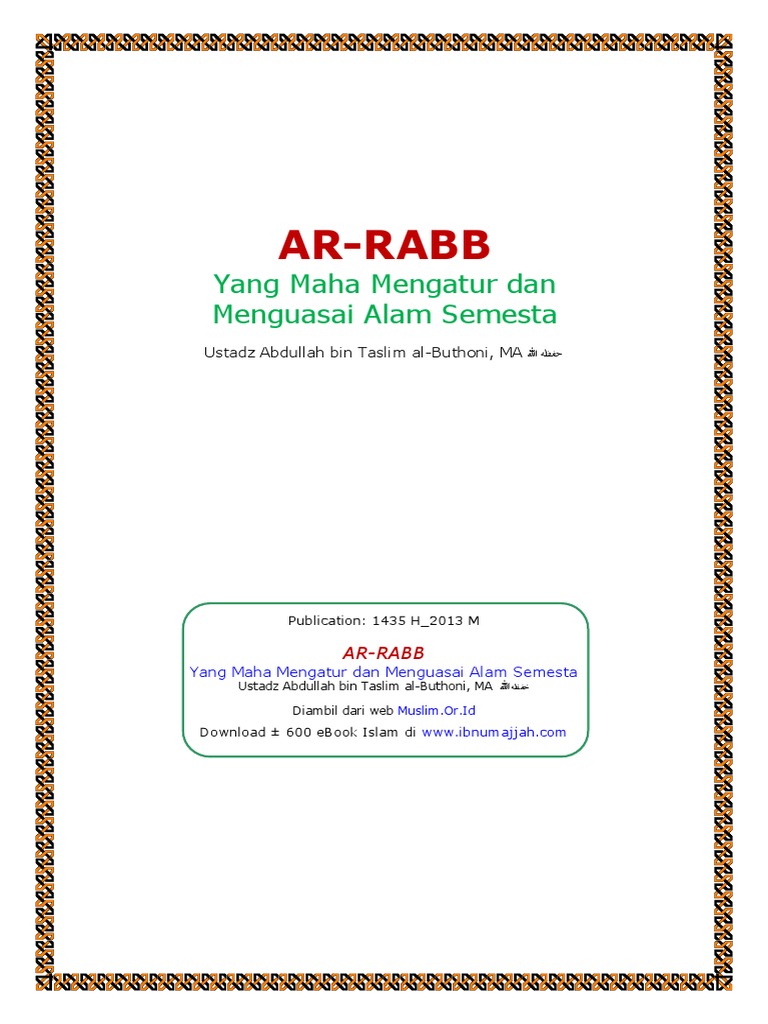 Ar Rabb Yang Maha Mengatur Dan Menguasai Alam Semesta | PDF