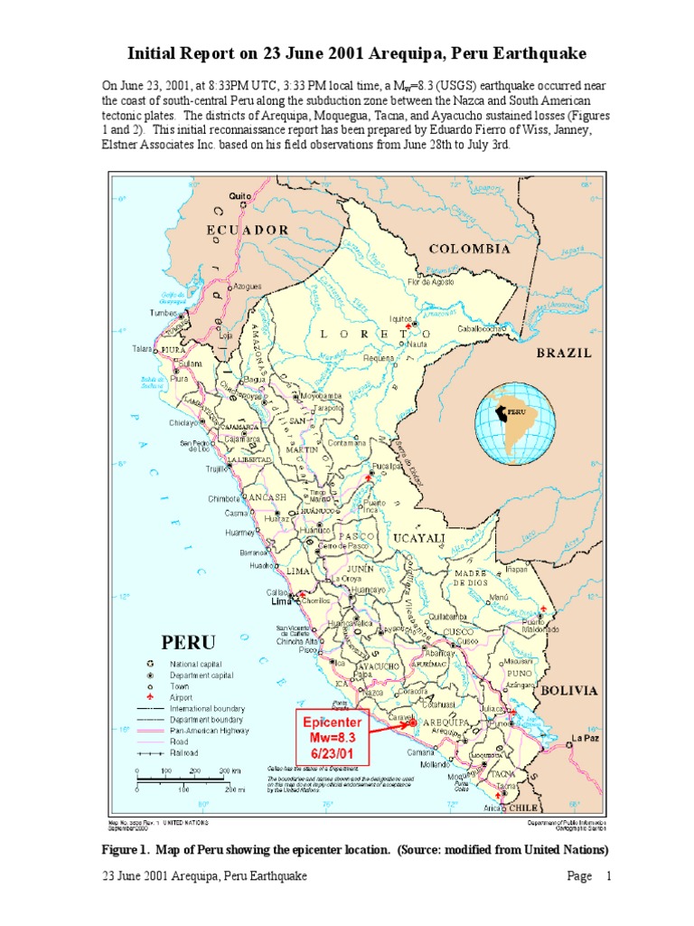 Initial Report On 23 June 2001 Arequipa, Peru Earthquake | PDF ...