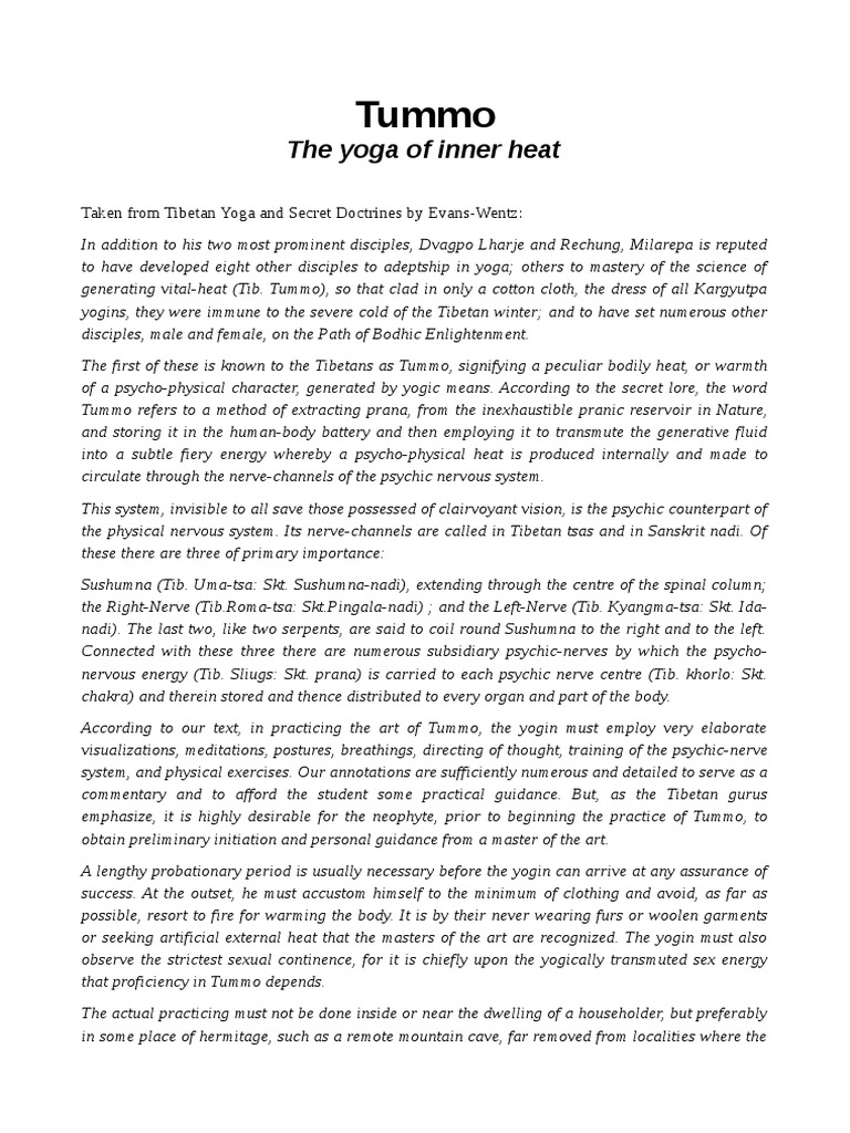 Tummo | PDF | Prana | Breathing