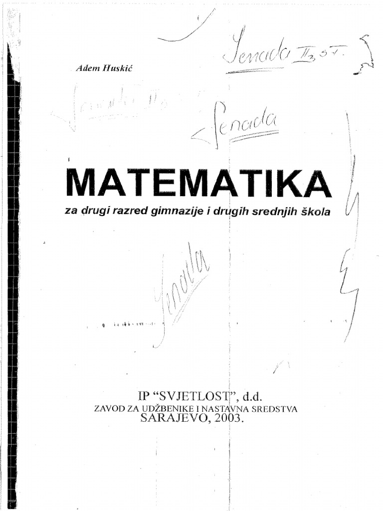 Zbirka Zadataka Iz Matematike 2.razred Srednje Skole PDF | PDF