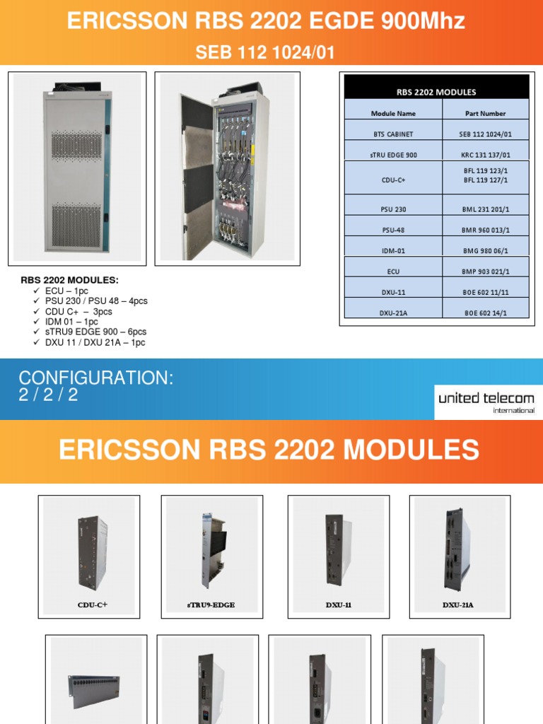 Ericsson RBS2202 EDGE 900Mhz Cabinet | PDF
