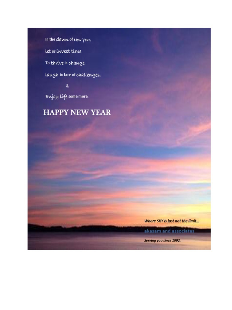 Happy New Year: Dawn Let Invest Time Thrive Change Laugh Challenges | PDF