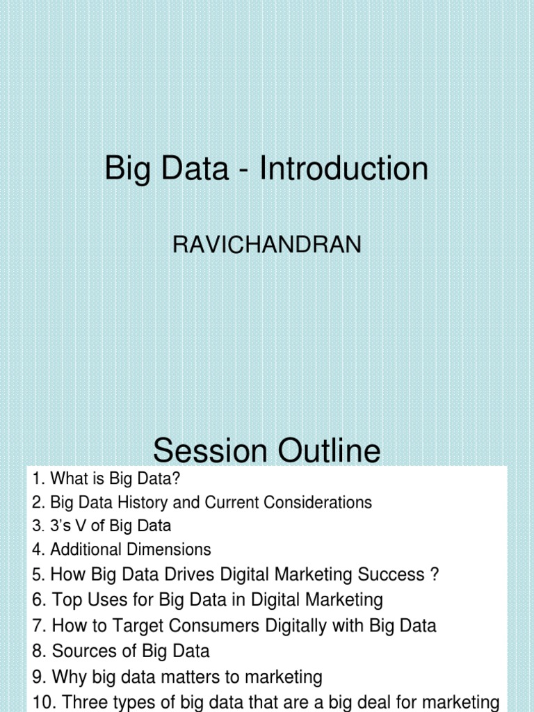 Big Data - Introduction: Ravichandran | PDF | Big Data | Marketing