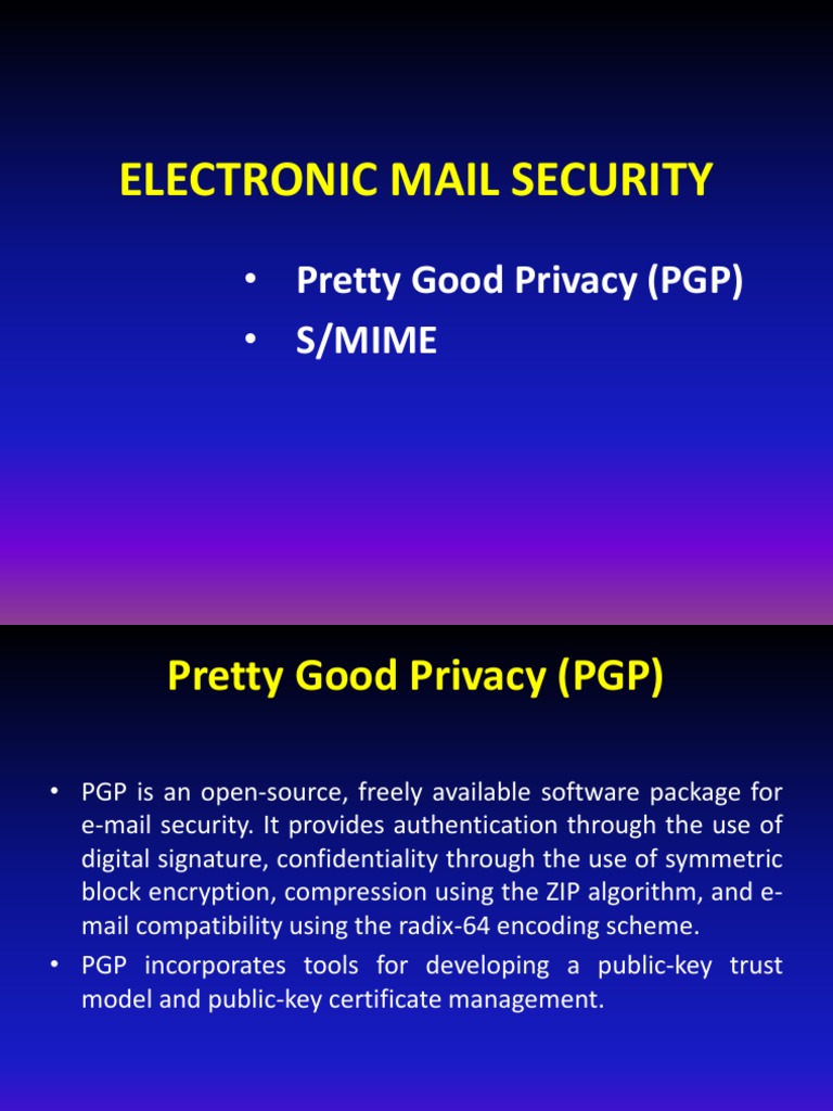 Electronic Mail Security | PDF | Key (Cryptography) | Public Key ...
