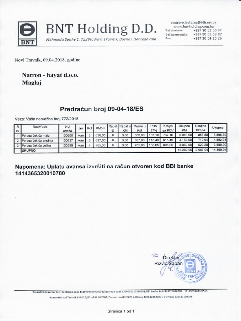 Predračun | PDF