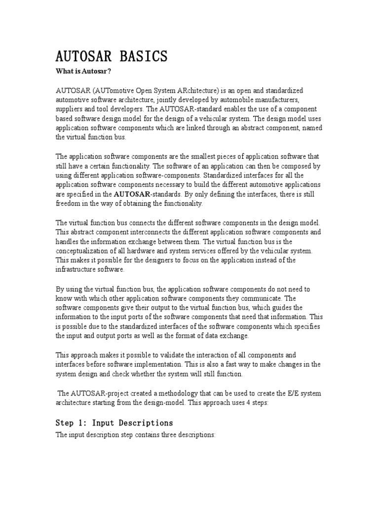 Autosar Basics | Download Free PDF | Application Programming Interface | Component Based ...