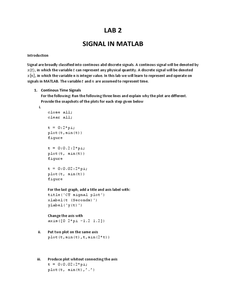 Modul Adsp Lab 2 PDF | PDF | Discrete Time And Continuous Time | Algorithms
