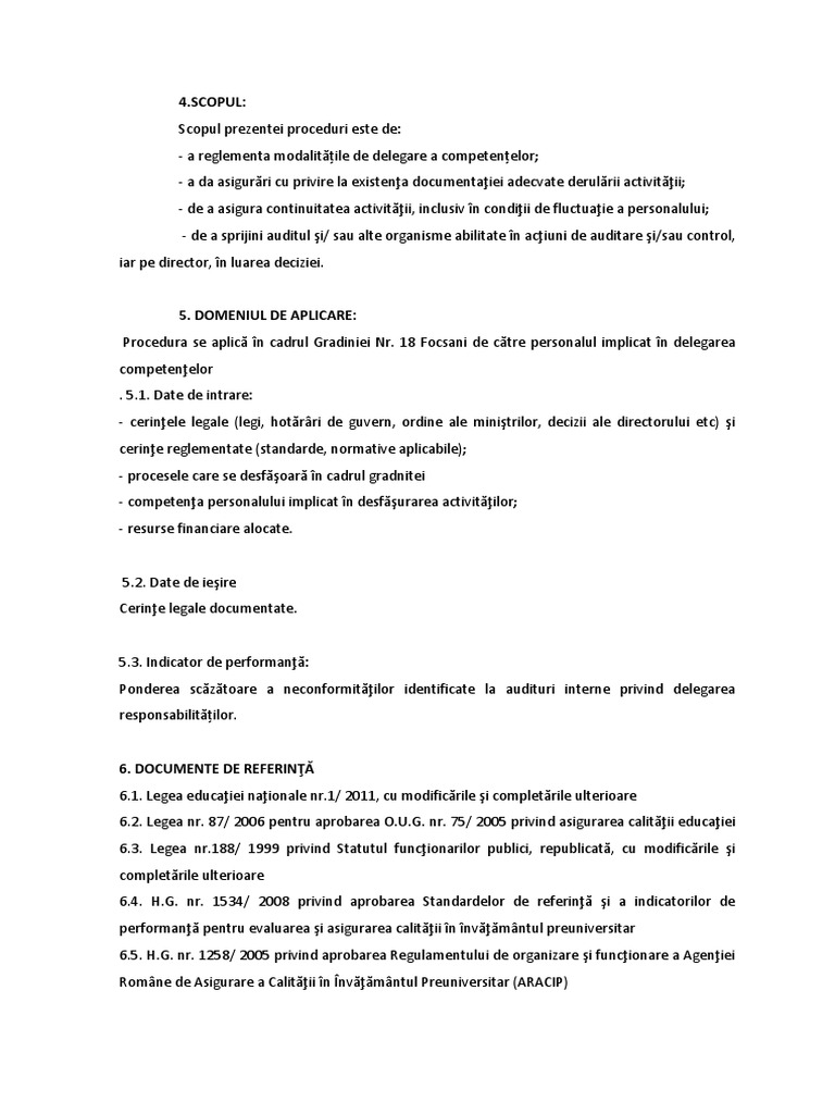 Procedura Delegarea de Atributii | PDF