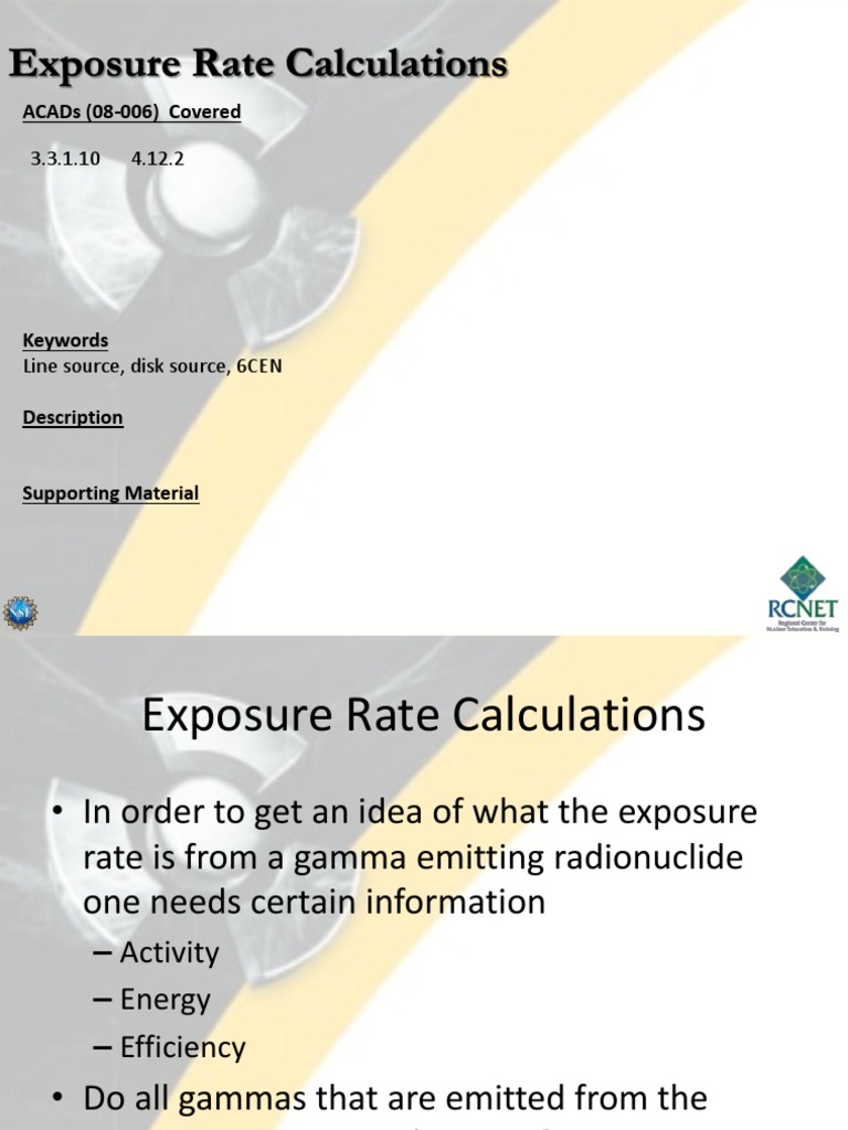 Exposure Rate | PDF | Gamma Ray | Area