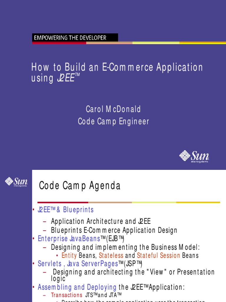 How To Build An E-Commerce Application Using J2Ee: Carol Mcdonald Code ...