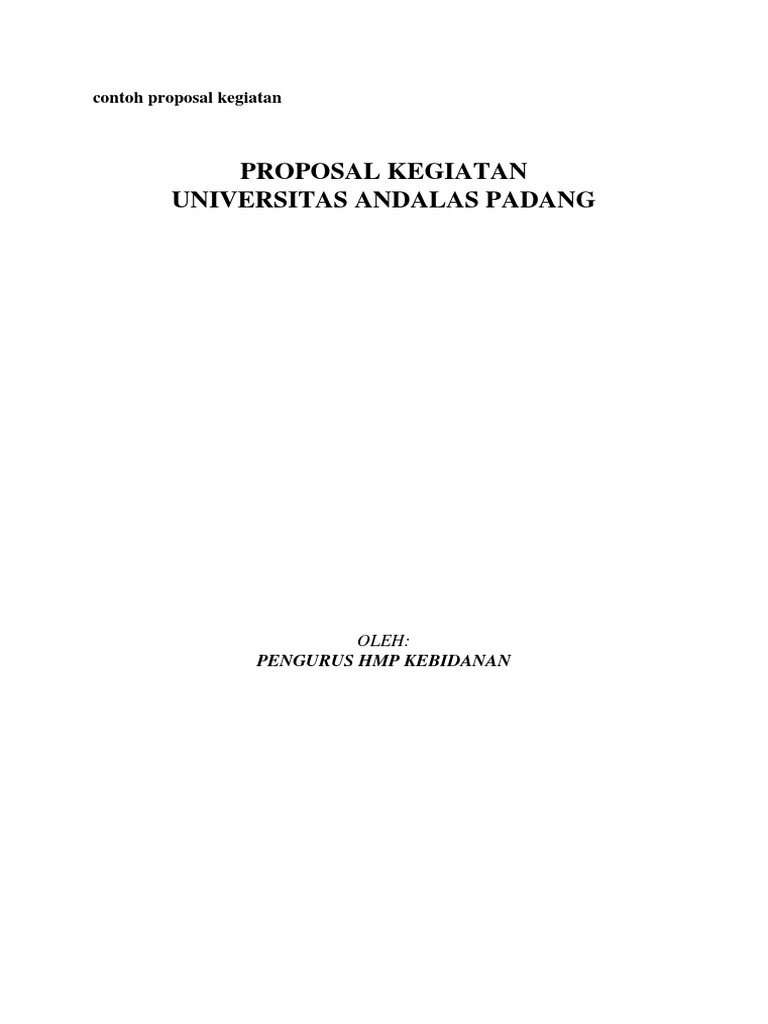 Contoh Proposal Kegiatan | PDF