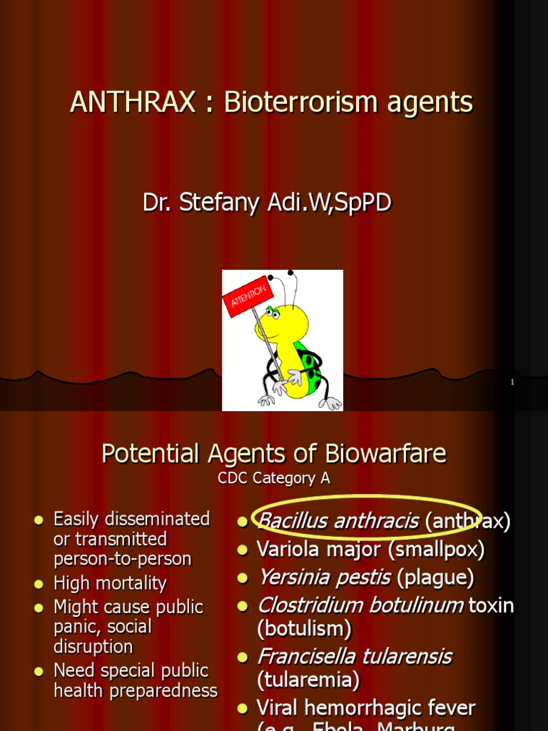 Anthrax Bioterrorism Agents Dr Stefany Adi W Sppd Pdf