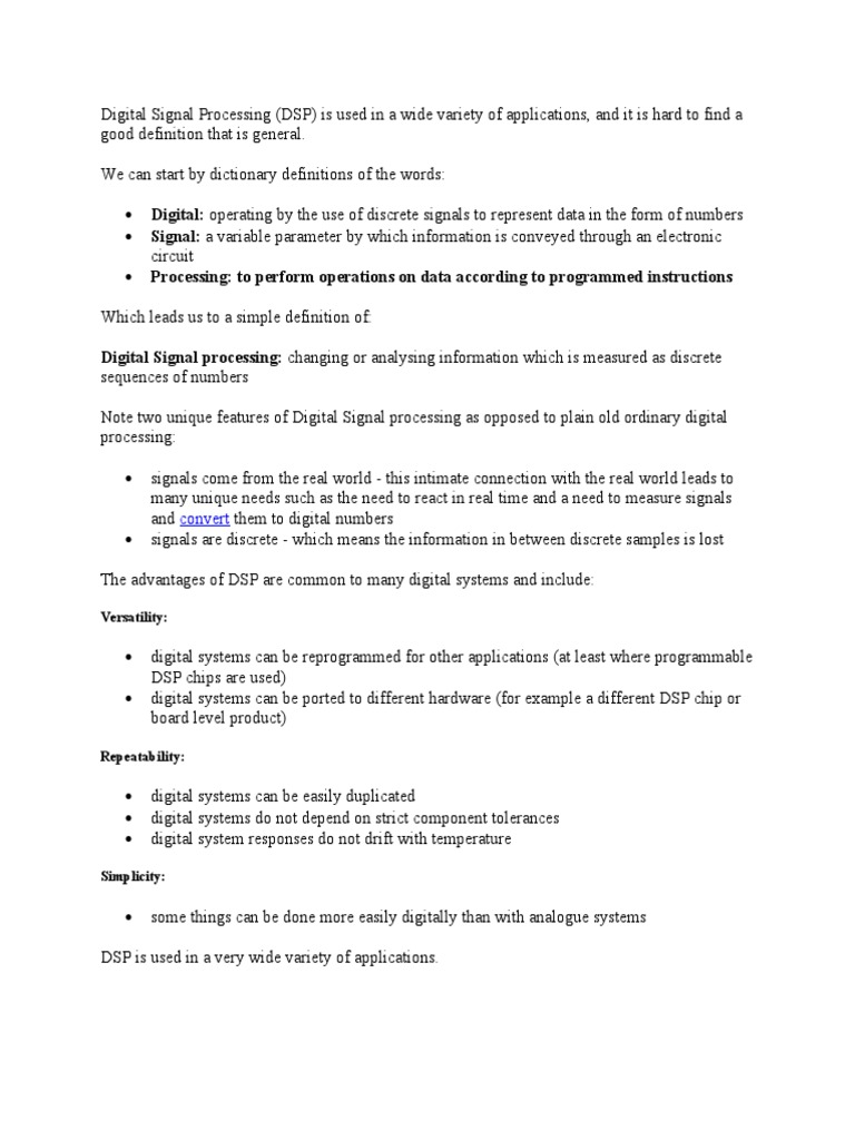 Digital Signal Processing | PDF | Sampling (Signal Processing ...