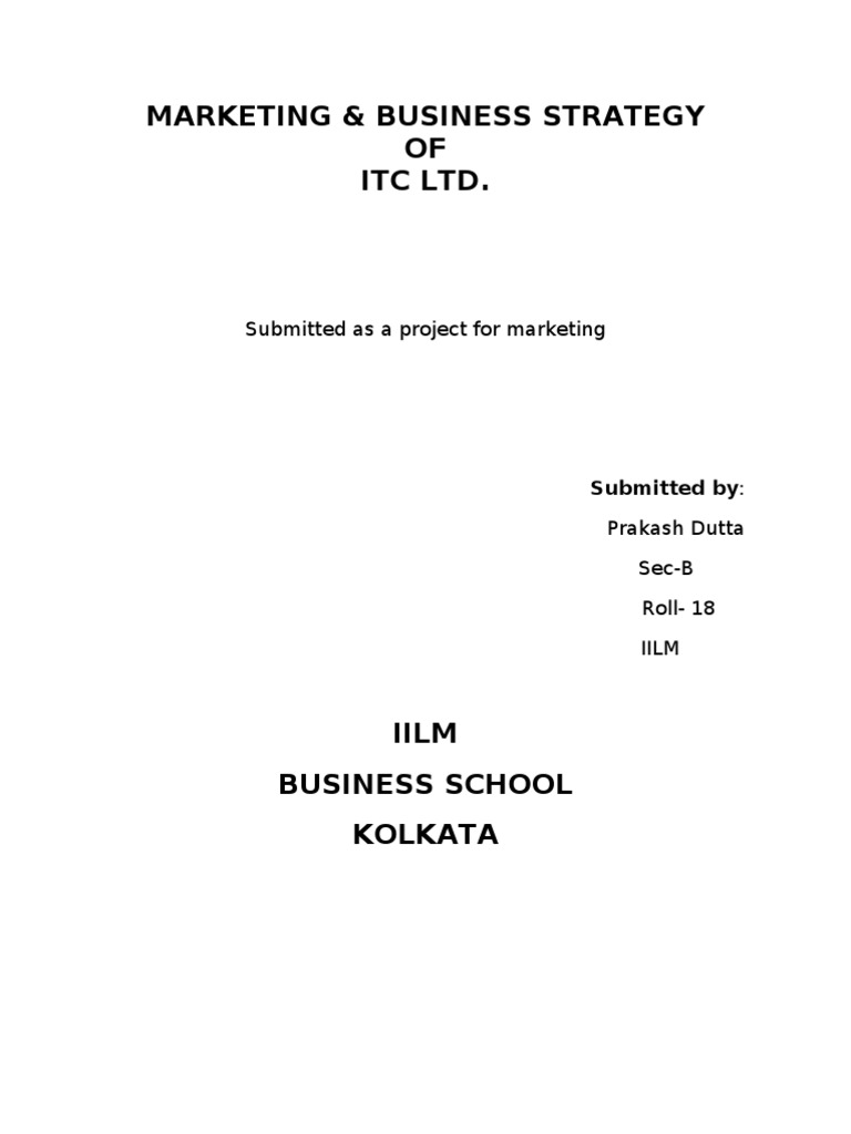 Marketing Strategy of Itc | PDF | Business | Marketing