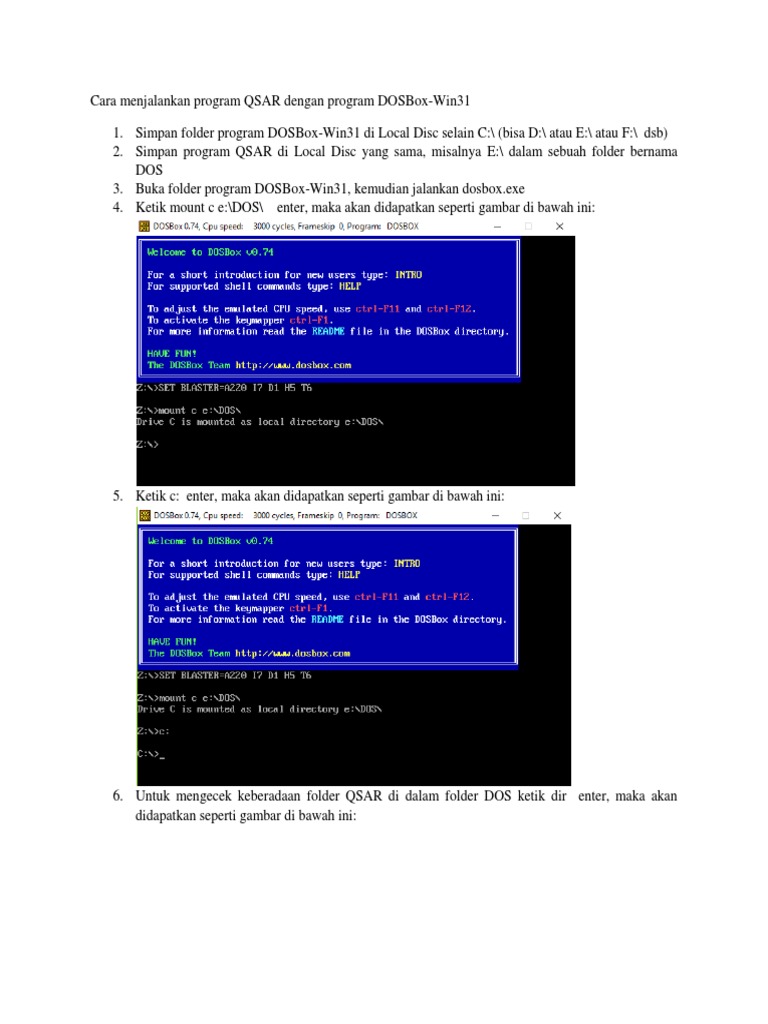 Cara Menjalankan Program QSAR Dengan Program DOSBox | PDF | Komputer
