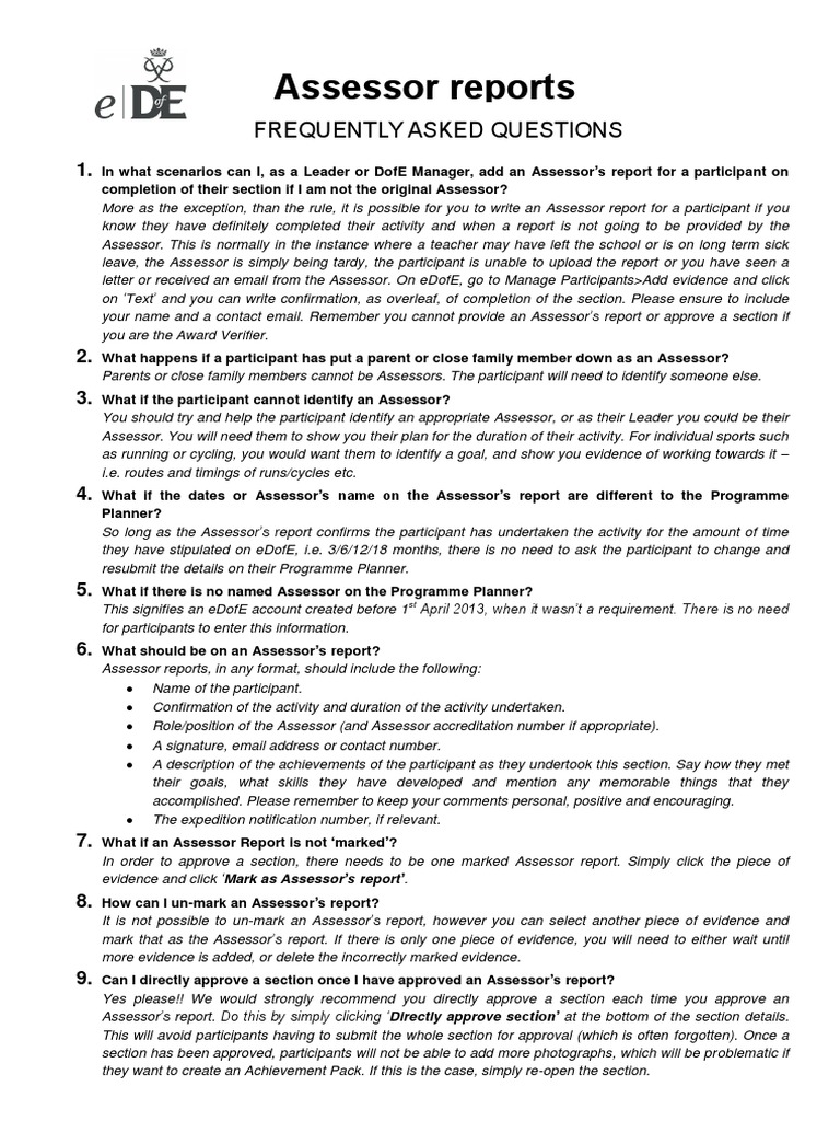 013 - Assesor Report FAQs | PDF | Business