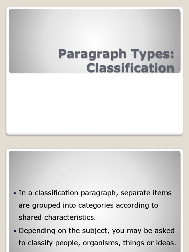 Paragraph Classification | PDF