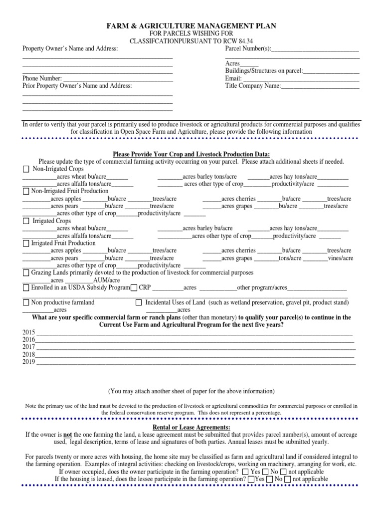 Farm Management Plan PDF | PDF | Farms | Lease