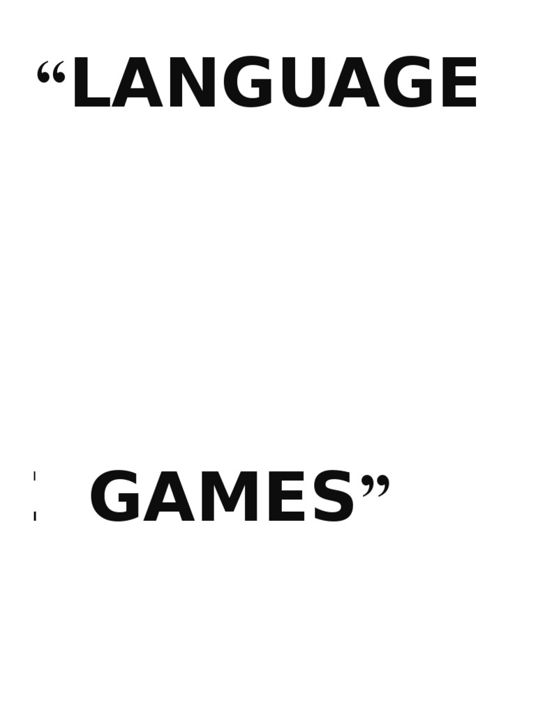 Language Games | PDF