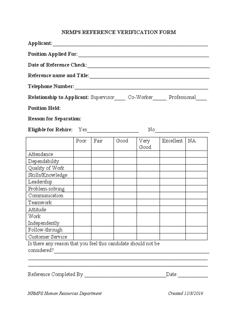 Reference Form | PDF
