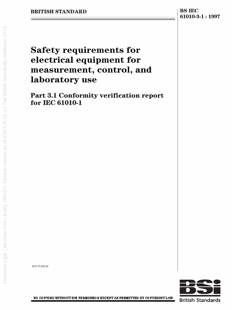 BS Iec 61010-3-1-1997 | PDF
