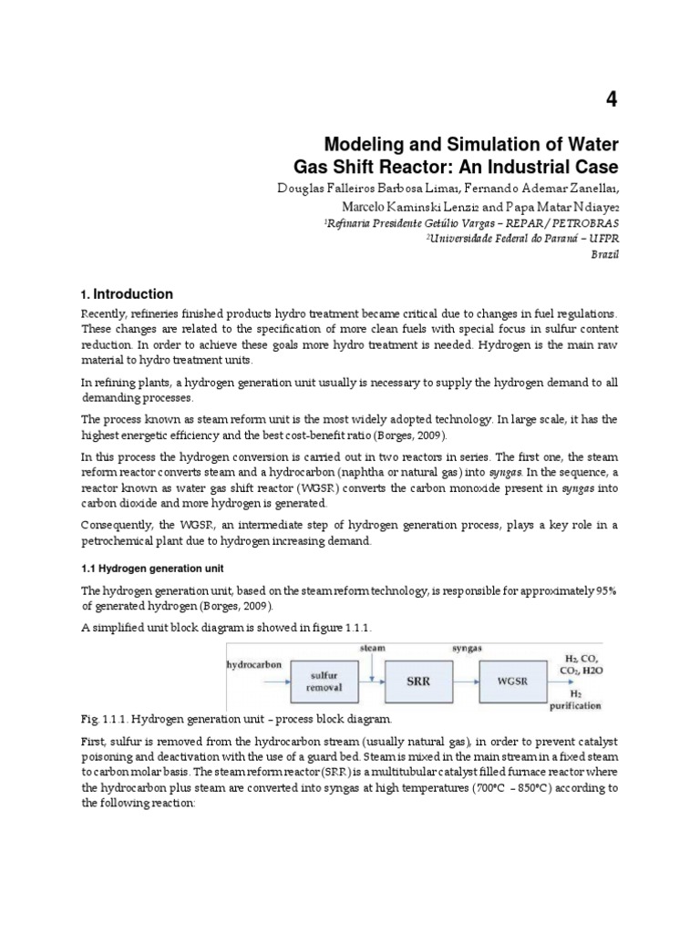 Water Gas Shift Reactor Modeling | PDF | Chemical Engineering | Chemistry