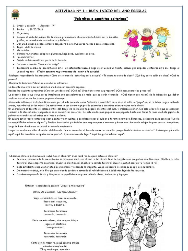 Actividad Del Buen Inicio | PDF | Salón de clases | Maestros