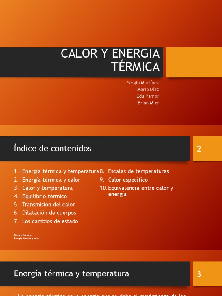 Calor y Energía Térmica: Conceptos Clave | PDF | Calor | Temperatura