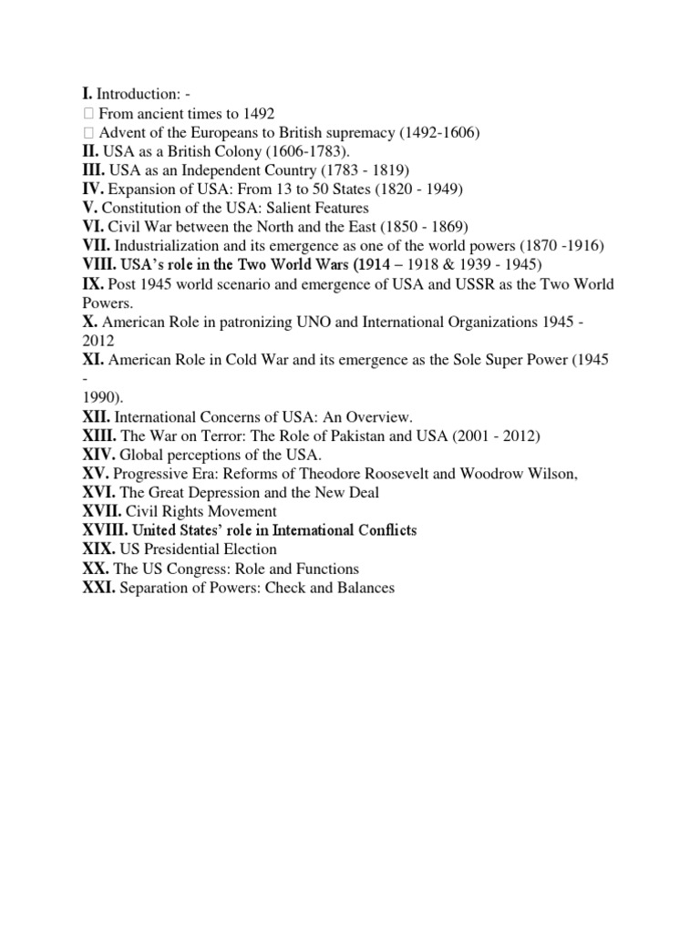 Plan For US History | PDF