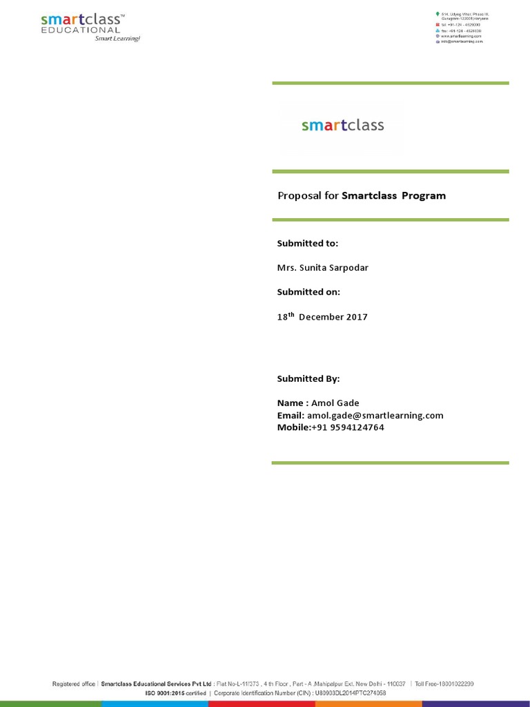 Smartclass Pricing Proposal for Schools | PDF | Simulation | Concept