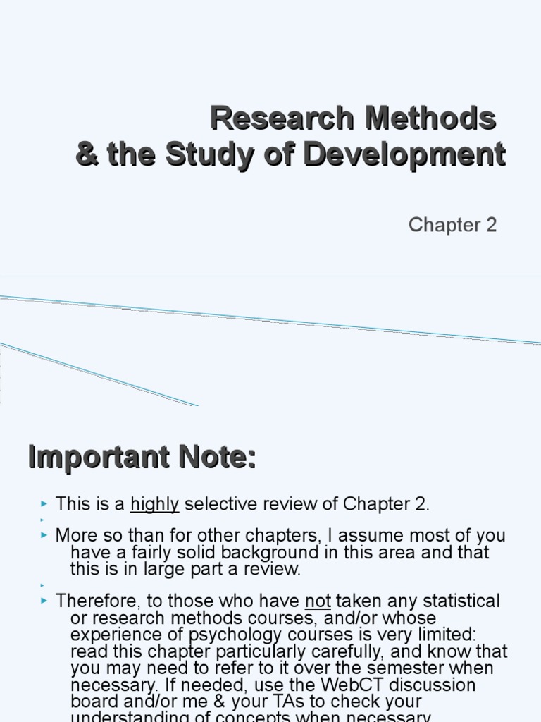 Research Methods in Developmental Psychology | PDF