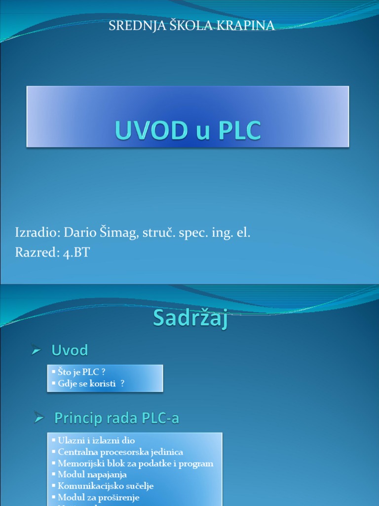 UVOD U PLC-ove | PDF
